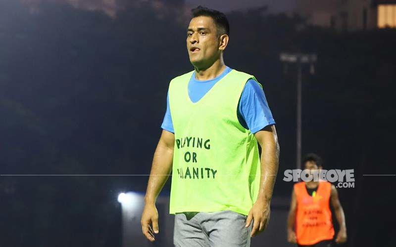 MS Dhoni Sweats It Out On The Field; Ditches Bat And Ball To Play ...