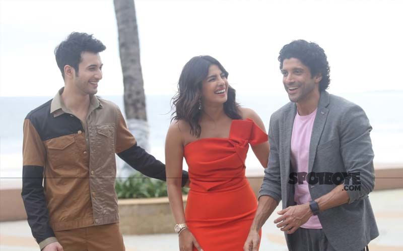 The Sky Is Pink: Priyanka Chopra In Bright Red, Farhan Akhtar In Pink ...